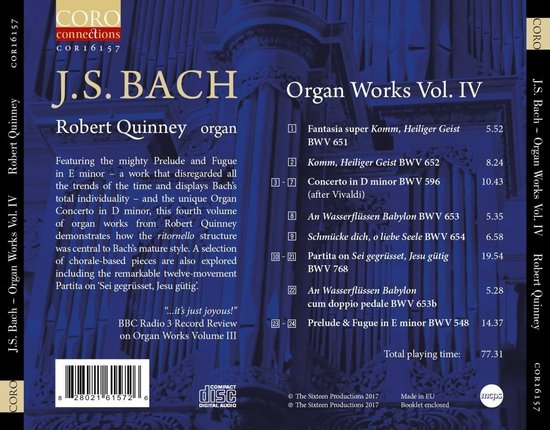Robert Quinney - J.S. Bach Organ Works Vol. IV (CD), Robert Quinney ...