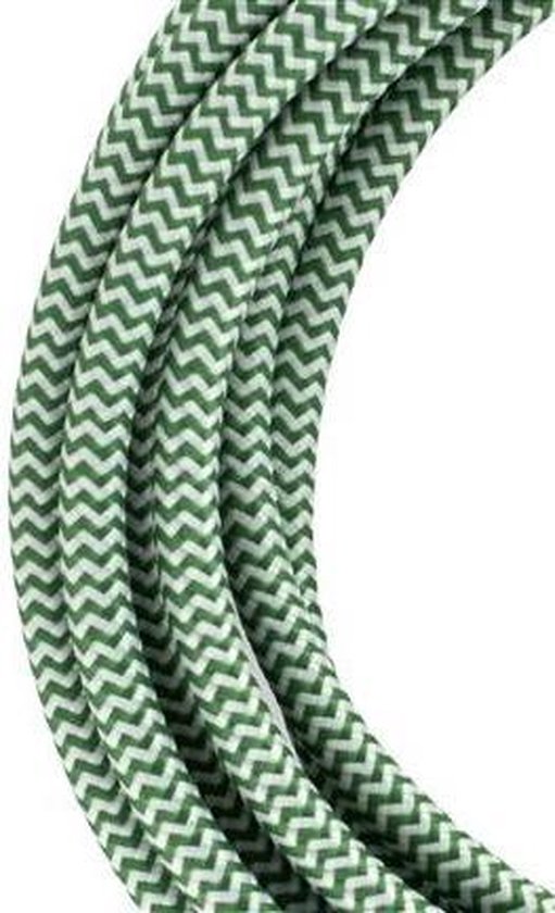 Textiel snoer 2C Groen/Wit 3 meter | bol.com