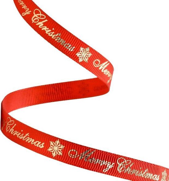 Kerst Lint 10mm (1cm) | Luxe Grosgrain Lint Ripsband | Merry Christmas ...