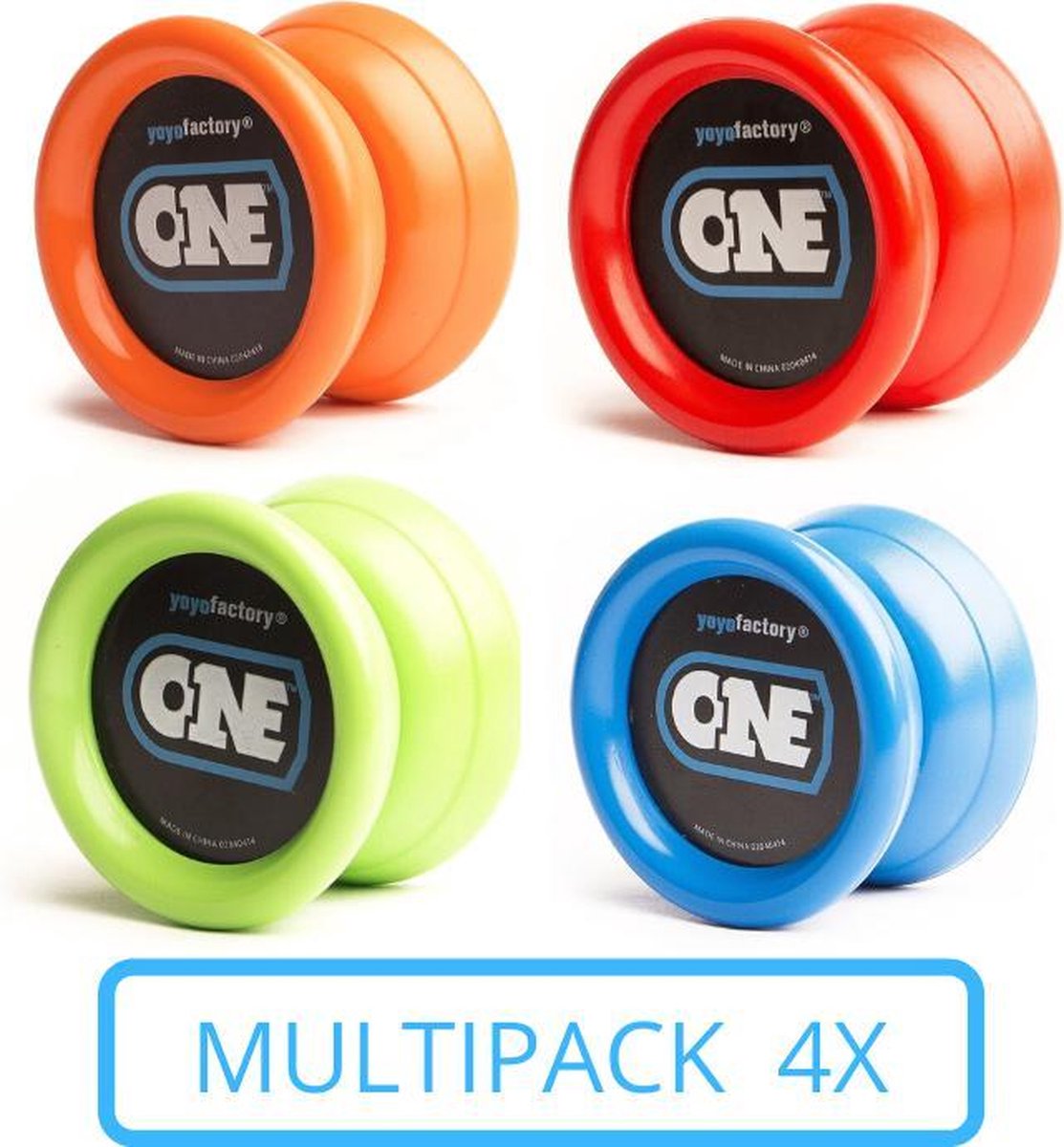 YoYoFactory - ONE - 4 Stuks - ROOD BLAUW ORANJE en GROEN - De ideale ...