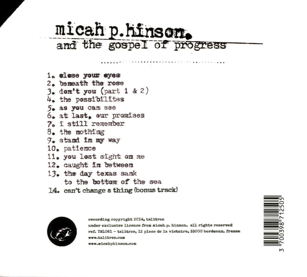 Micah P. Hinson - Gospel. - Hinson Micah P, Micah P Hinson | CD (album ...