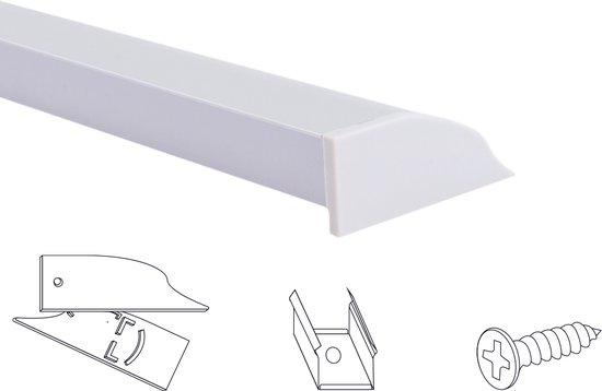 2 meter led profiel voor muur/plafond - Up light - Compleet incl ...