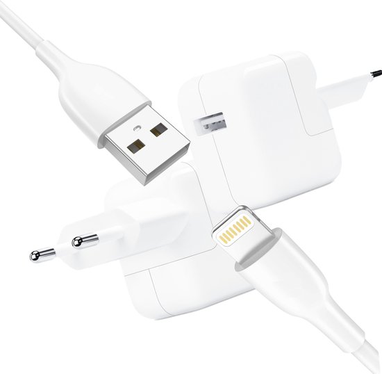 iPad USB adapter met Oplader Kabel 1 Meter - Snellader - USB stekker ...