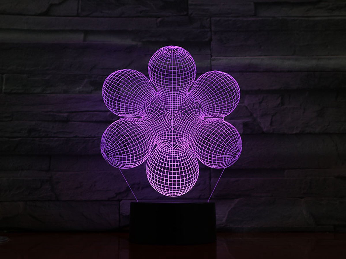 3D Led Lamp Met Gravering - RGB 7 Kleuren - Illusie | bol.com