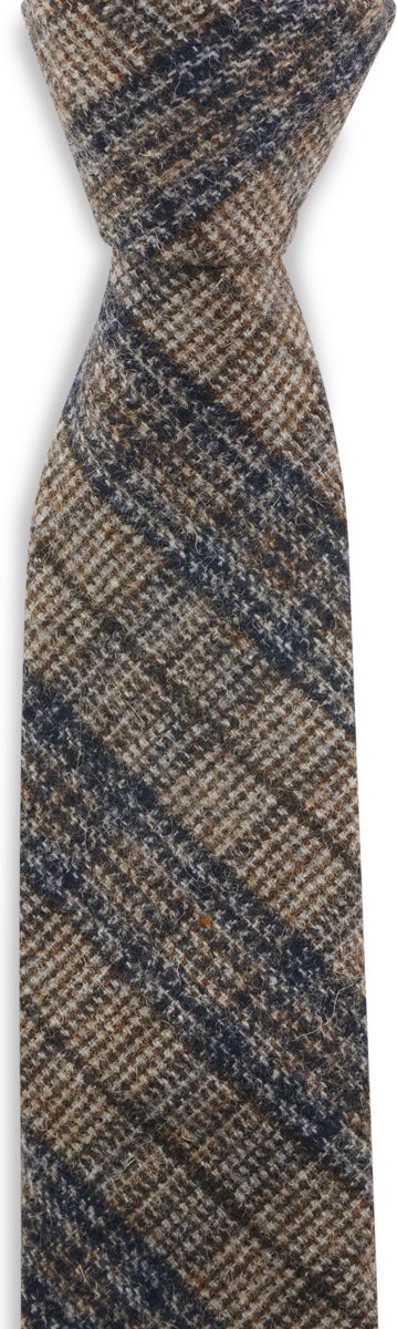 Sir Redman - stropdas - Daniel Tweed - wol mix - bruin / blauw / wit ...