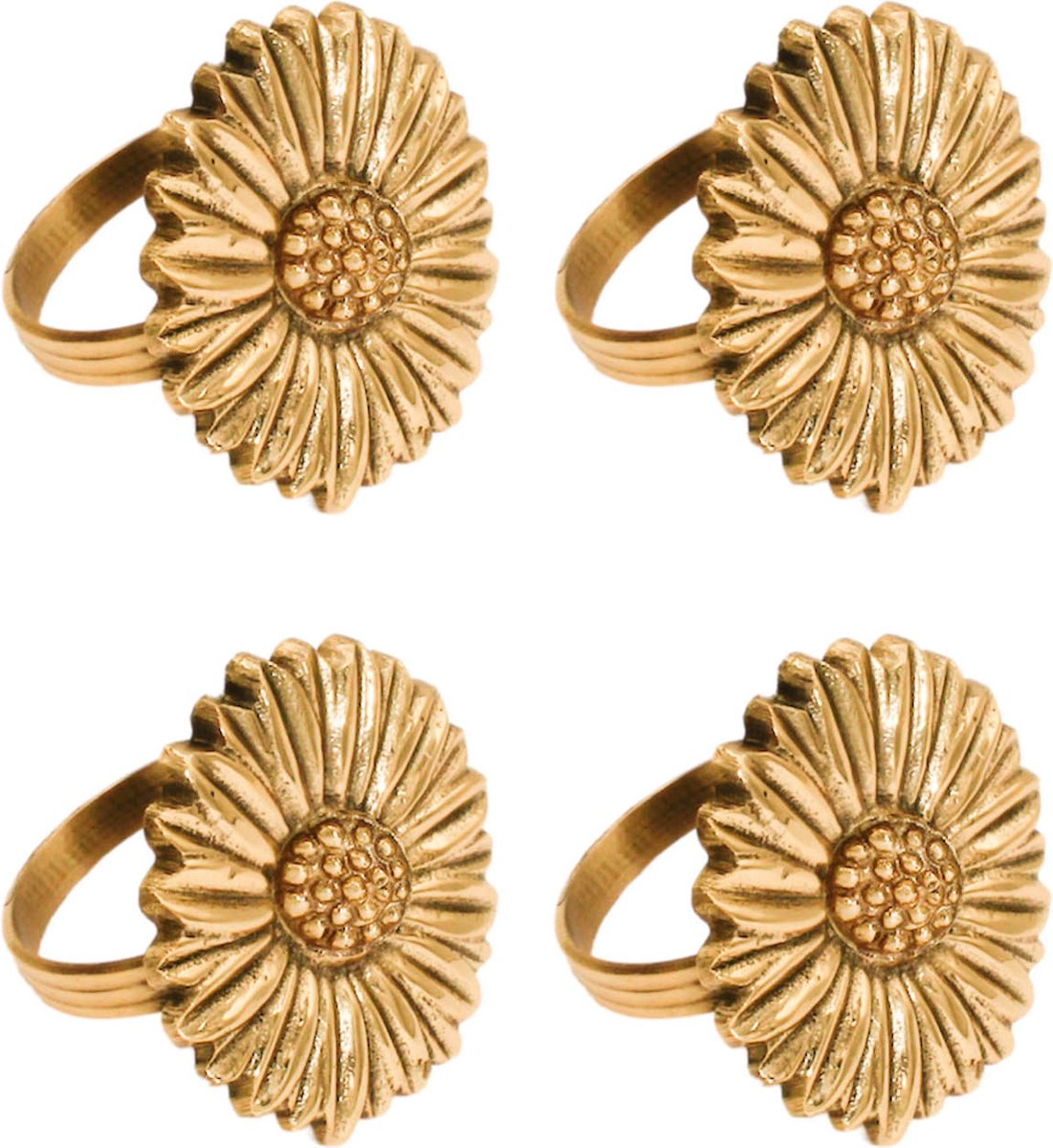 Ronds de serviette de Serviette Daisy - Or // À la (lot de 4) | bol.com