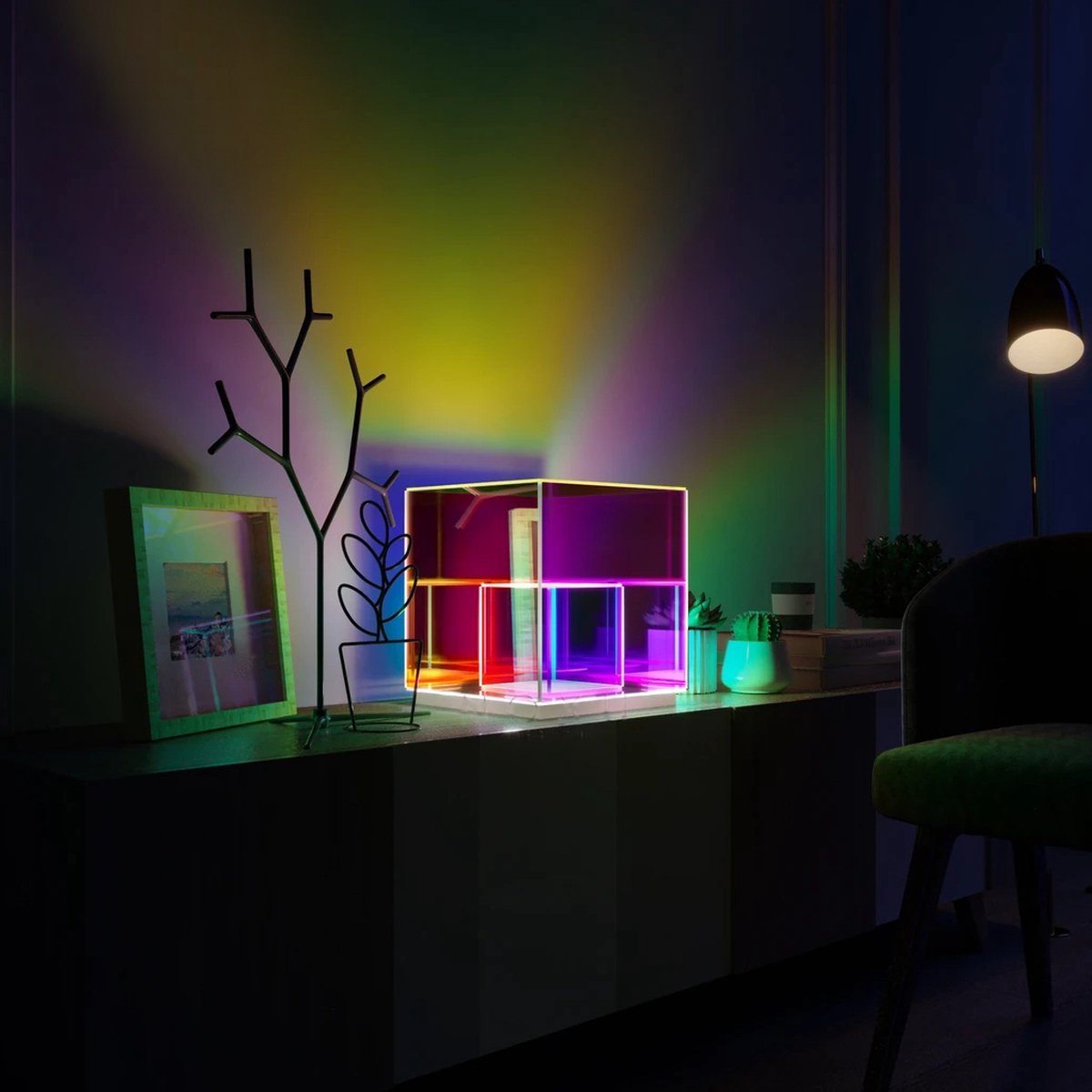 Magische Kubus - Kubus lamp - Cube lamp - Led Kleuren Tafellamp - RGB ...