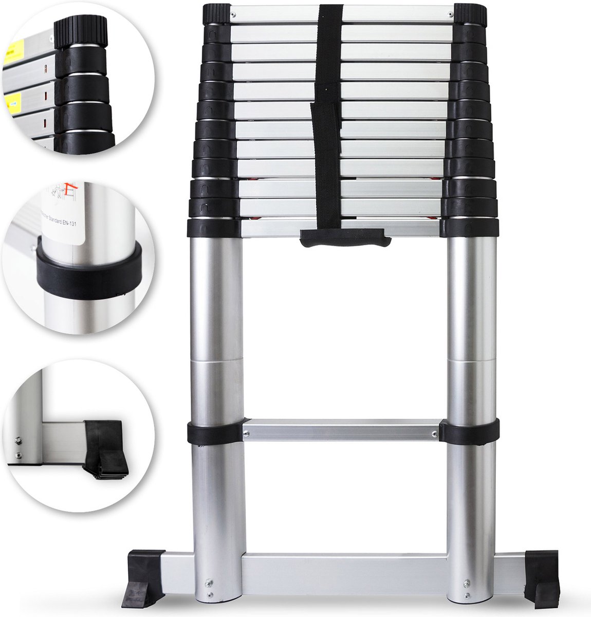 Telescoop ladder 4.4 meter met stabilisatiebalk en Soft close systeem ...