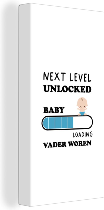Canvas Schilderij Next level unlocked: baby. Loading vader worden ...