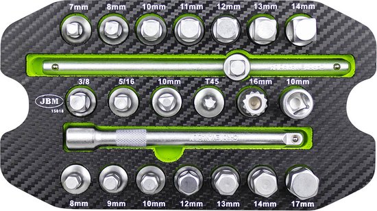 Professionele olie carterplug dopsleutels 22-delig set in foam tray met ...