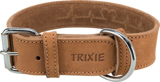 Trixie Rustic Vetleren Halsband Heartbeat Zwart L | bol