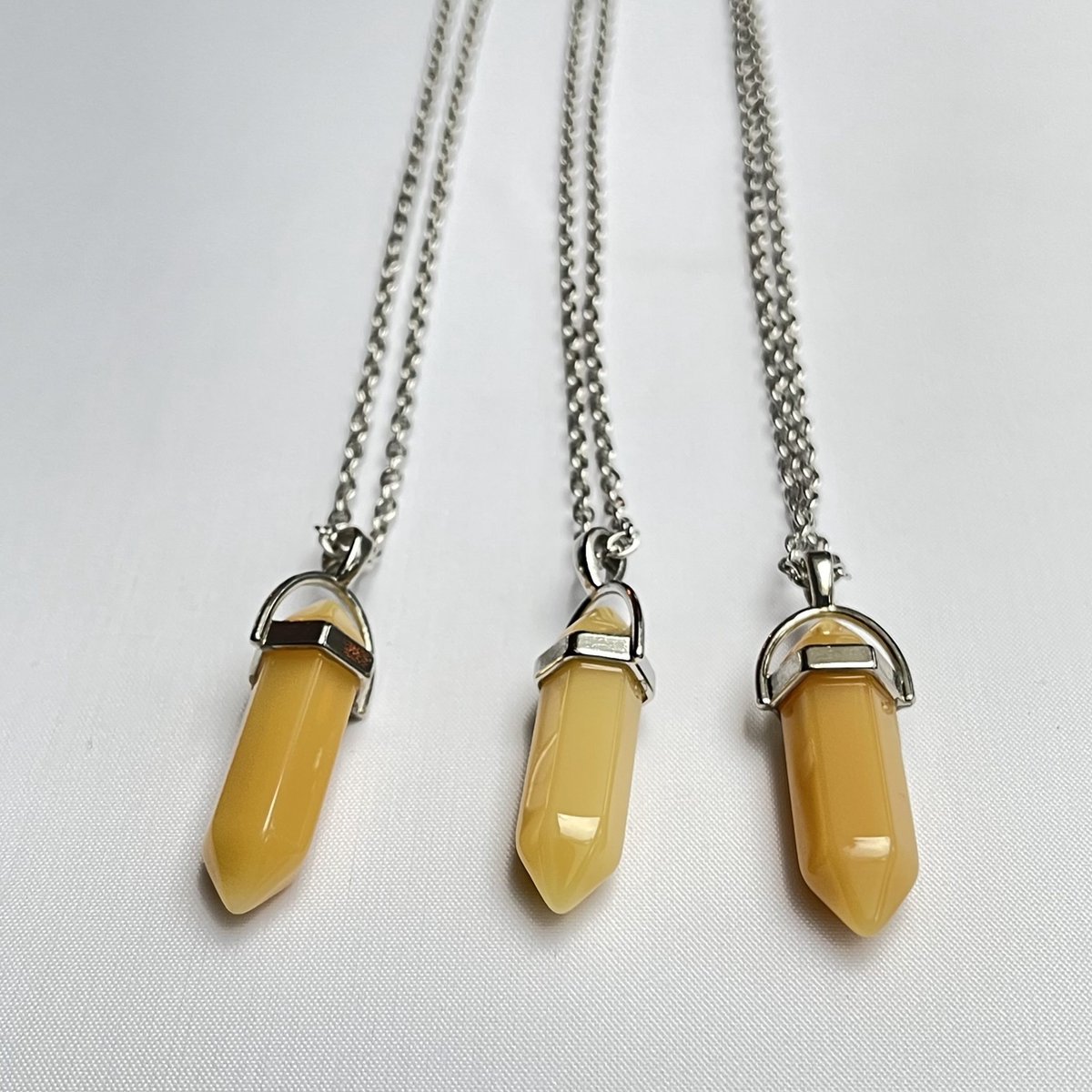 Wellness-House | Verzilverde Ketting Hexagon Gele Jade | Hexagon ...