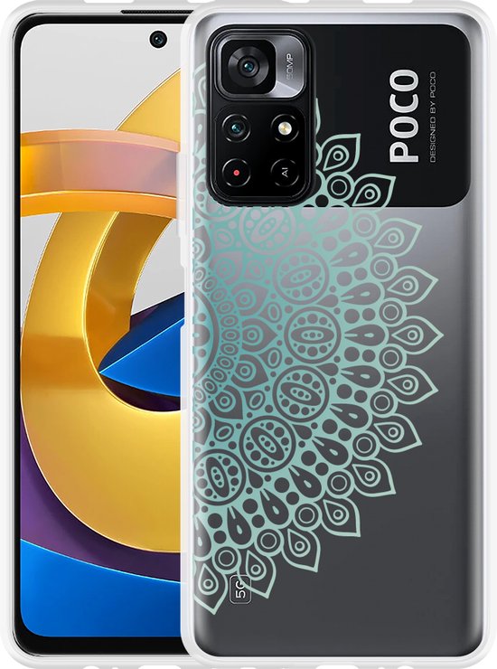 Hoesje geschikt voor Poco M4 Pro 5G Turqoise Mandala | bol