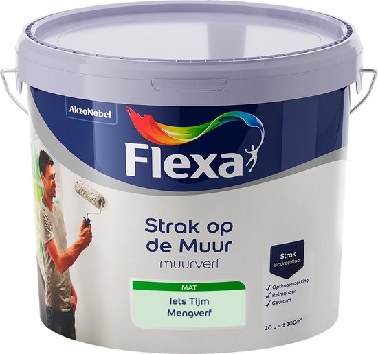 Flexa Strak op de Muur Muurverf - Mat - Mengkleur - Iets Tijm - 10 ...