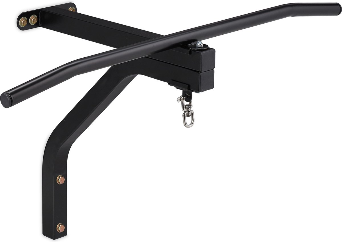 Relaxdays bokszak muursteun - met optrekstang - bokszak muurbeugel ...