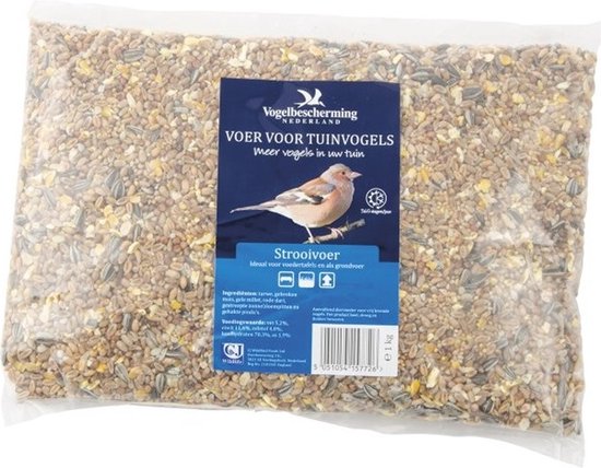 Strooivoer 1kg | Vogelvoer | Geschikt voor: voederhuis, voedertafel, grondvoeren | Vivara | bol