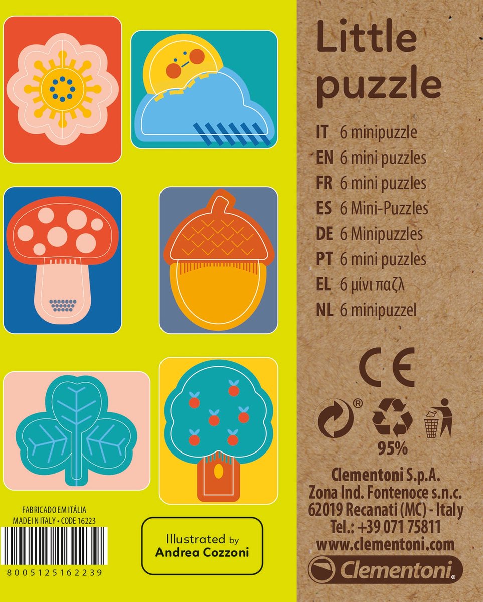 Clementoni Legpuzzels Mini Tuin 6-delig, puzzels kinderen | bol