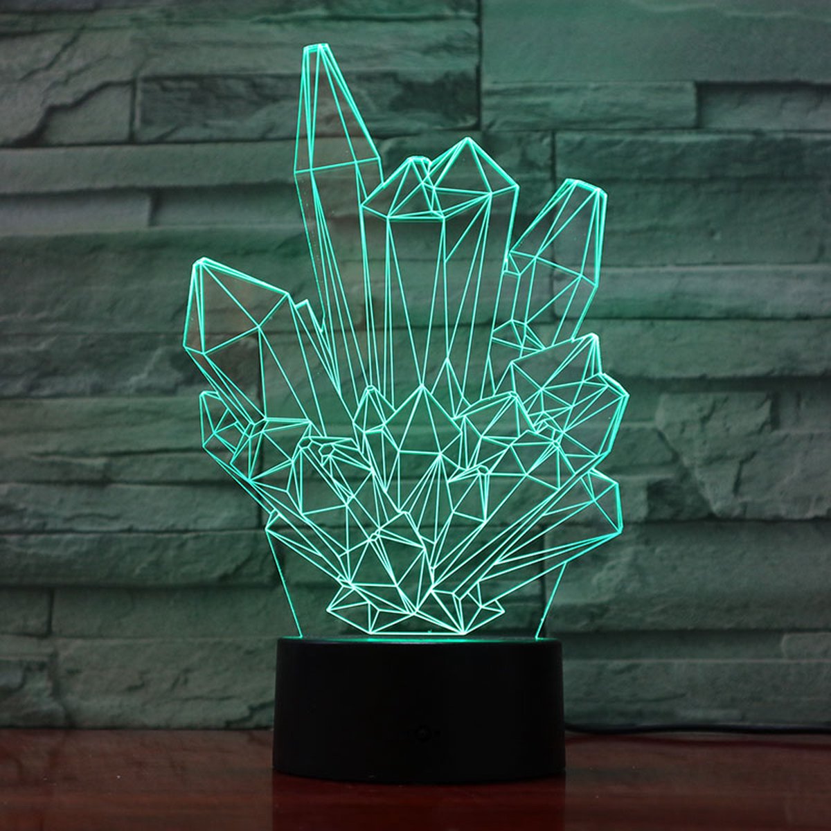 3D Led Lamp Met Gravering - RGB 7 Kleuren - Edelsteen | bol.com