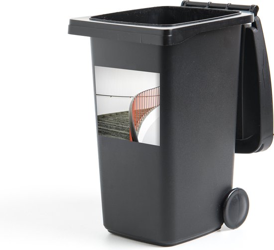 Container sticker Gebogen trap met rode leuning - 40x40 cm - Kliko ...