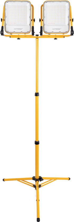 LED Bouwlamp op statief - 2 x 100 Watt - 6400K - Acculamp - Verstelbare ...