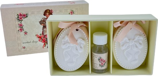 62398F - Kado box geurstenen en geurolie Tea - 18 x 6 x 4 cm (F) - glas ...