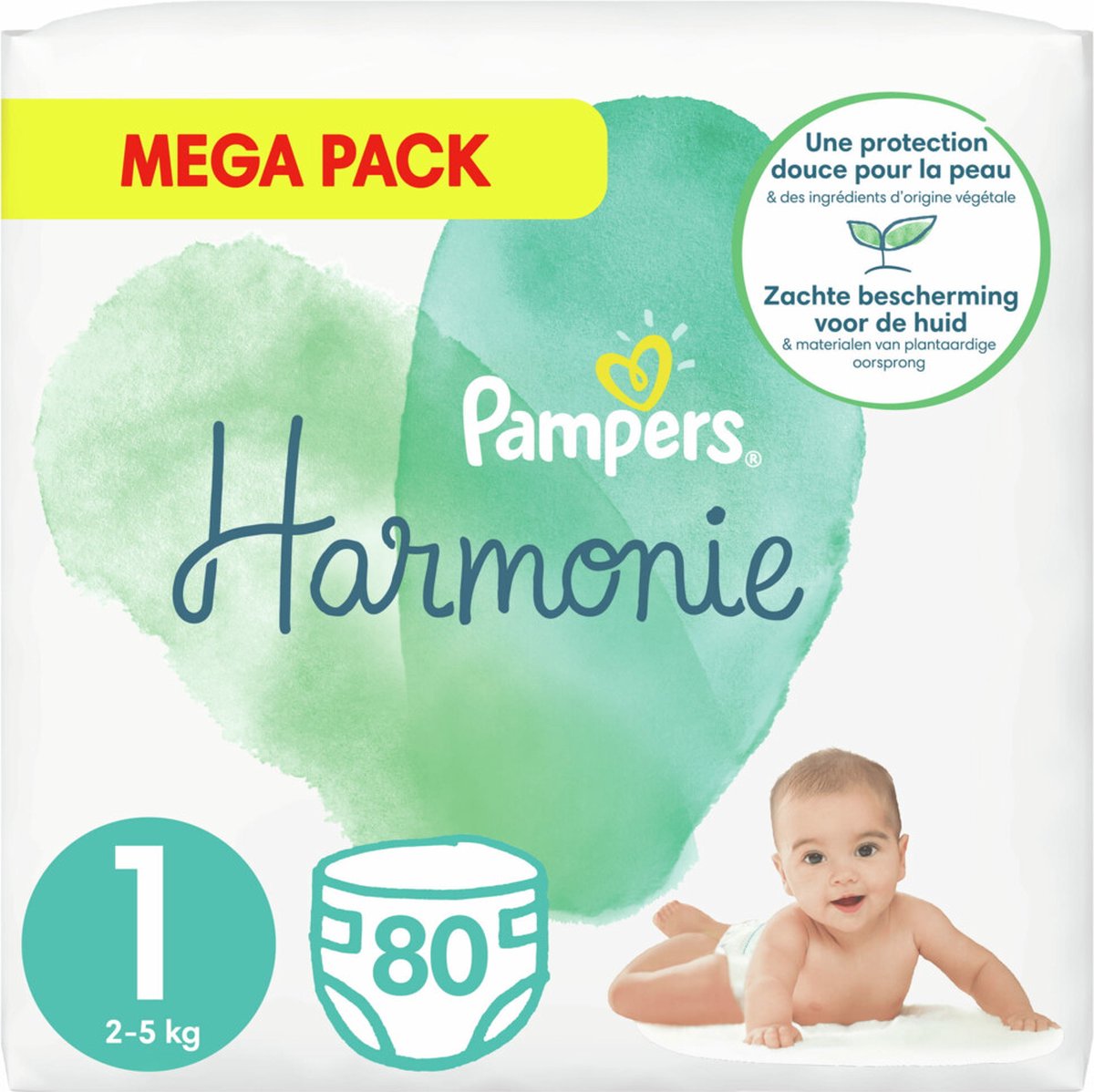 Pampers - Harmonie / Pure - Maat 1 - Mega Pack - 80 luiers | bol.com
