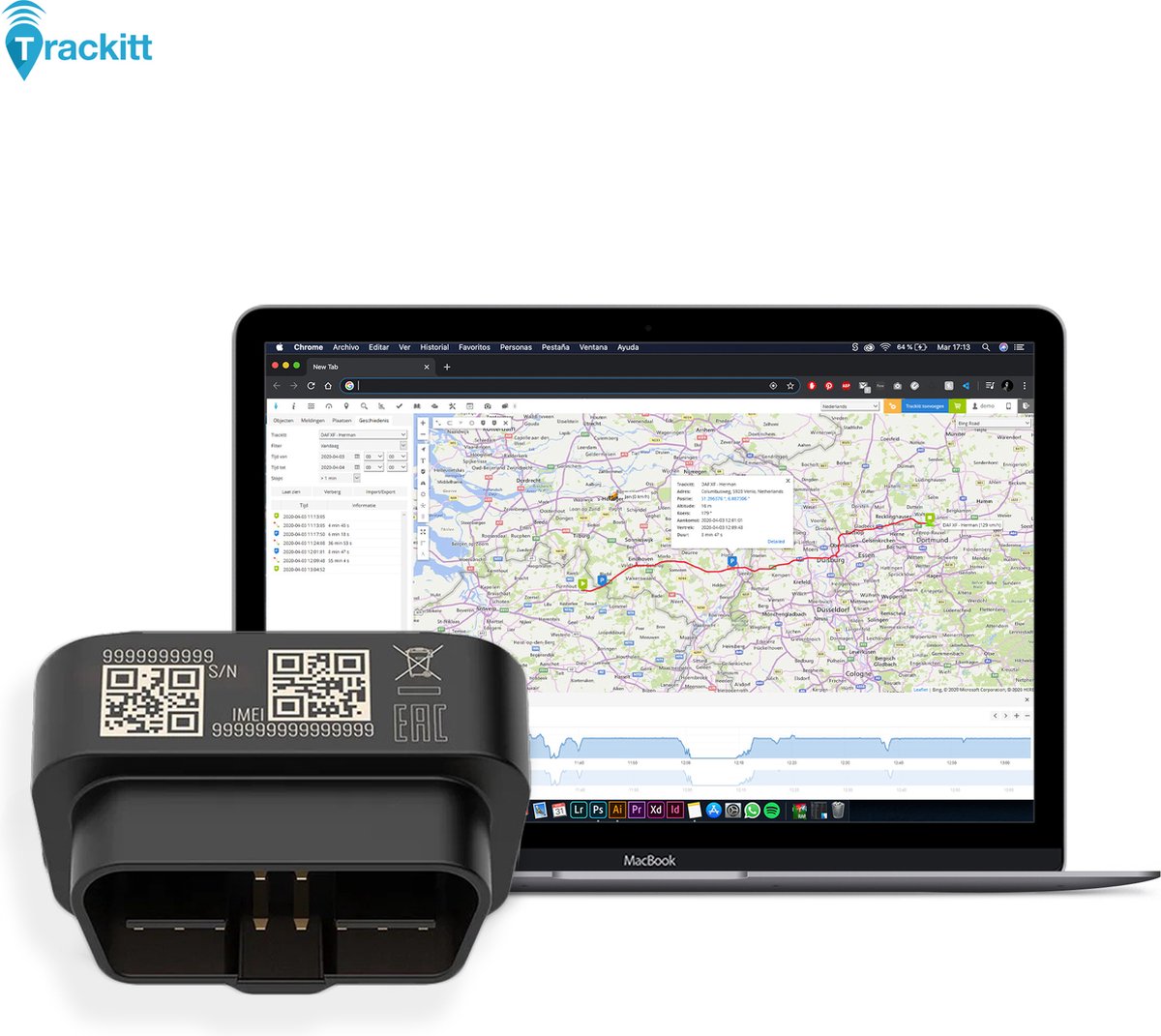 Trackitt GPS Tracker voor Inbouw OBD OBD2 OBDII | Gratis APP / Simkaart ...