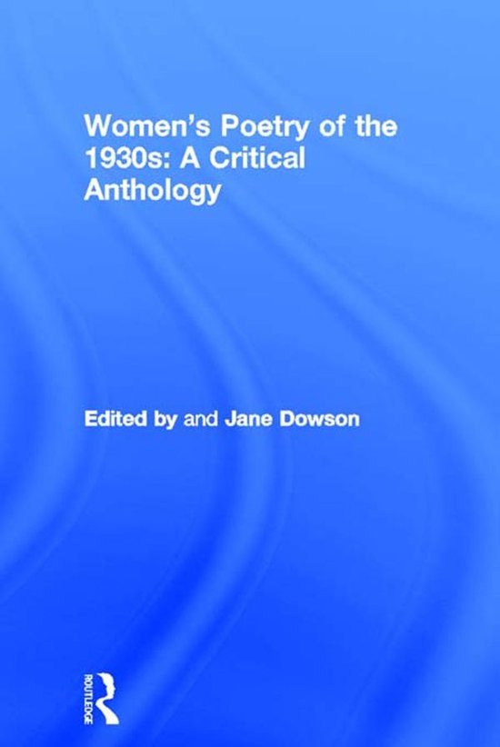 Women's Poetry of the 1930S (ebook), Jane Dowson | 9781134790548 ...