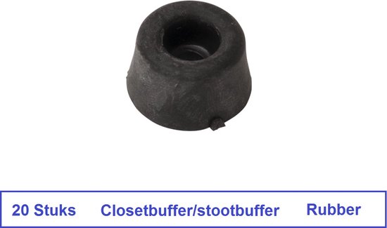 CLOSETBUFFER / STOOTBUFFER - ZWART - RUBBER - 20 X 12 MM - 20 STUKS ...