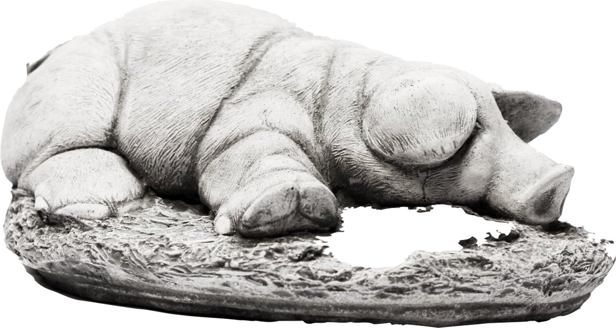 Tuinbeeld varken groot (Wit/gepattineerd) - decoratie voor binnen ...