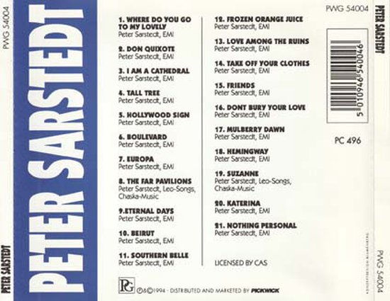 Peter Sarstedt -Cd Album, Peter Sarstedt | Muziek | bol