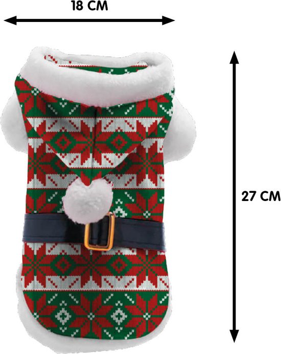 Kerst Jasje Hond Kostuum Rood Groen Ster maat S | bol.com