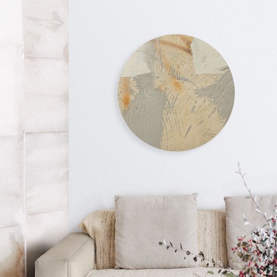 Artaza Cercle Mural en Bois - Art Abstrait d'un Mur de Ciment - Ø 60 cm ...