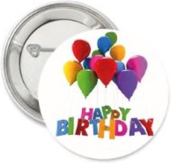 6 buttons Happy Birthday - verjaardag - button - happy birthday - feest ...