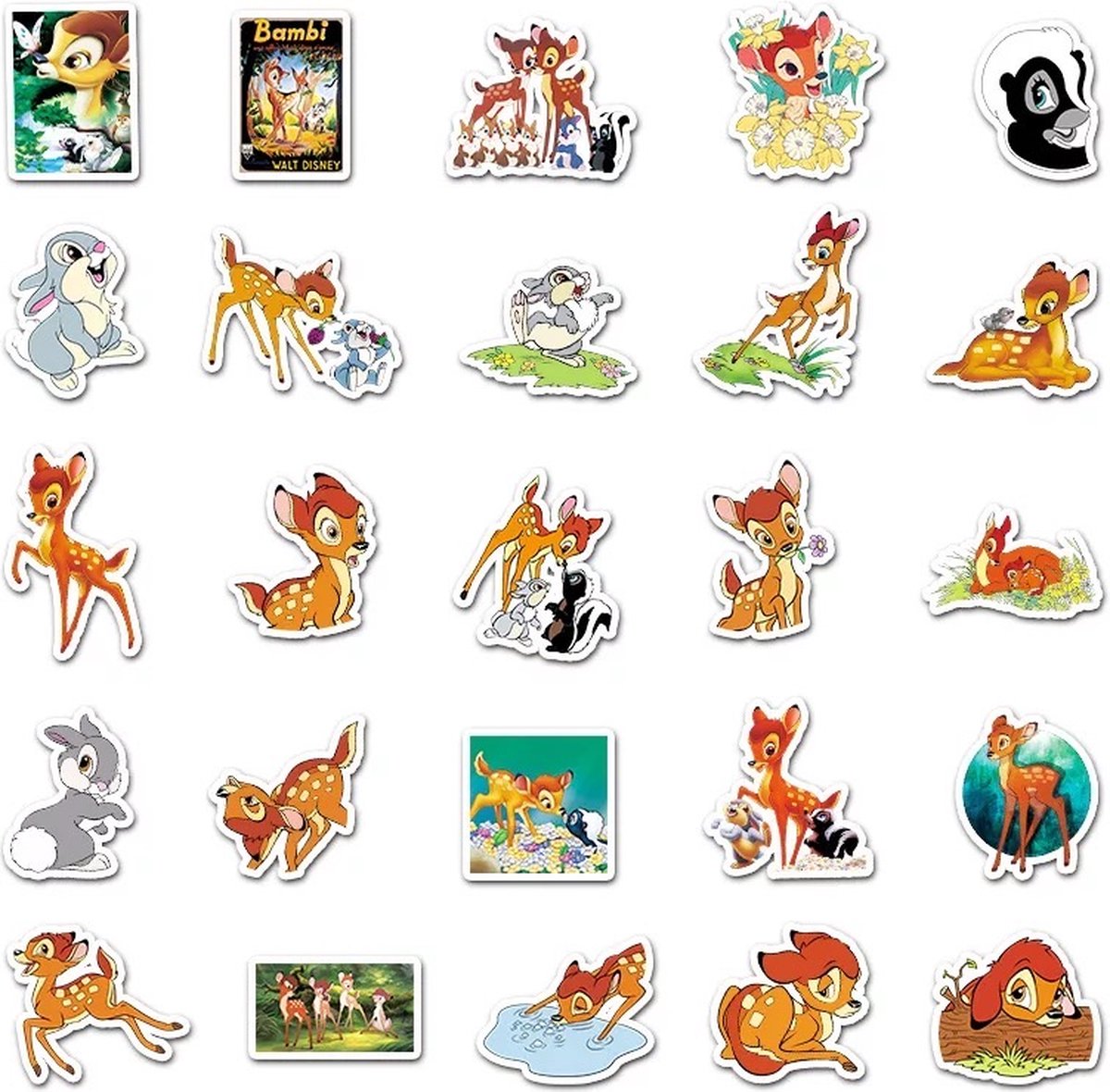 50x Bambi en Vriendjes Stickers - Bambi, Stampertje en meer vriendjes ...