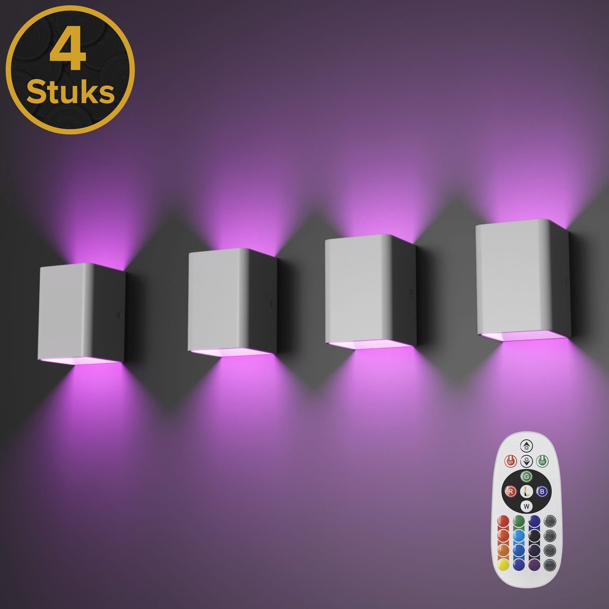 Realight RGB Wandlamp Dimbaar voor Binnen - Muurlamp als ...