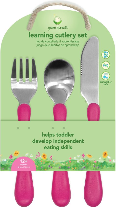 green sprouts® - Kinder oefen bestekset - Roze | bol