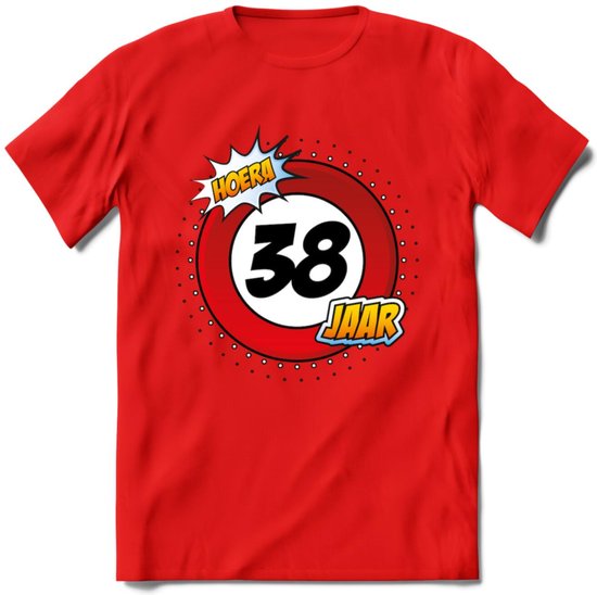 38 Jaar Hoera Verkeersbord T-Shirt | Grappig Verjaardag Cadeau | Dames ...