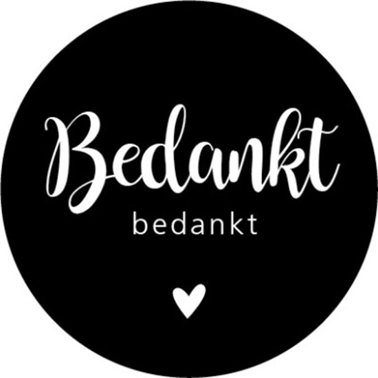 Sluitsticker - Sluitzegel – Bedankt | Zwart – Wit - Hartje | Bedankje – Envelop |... | bol