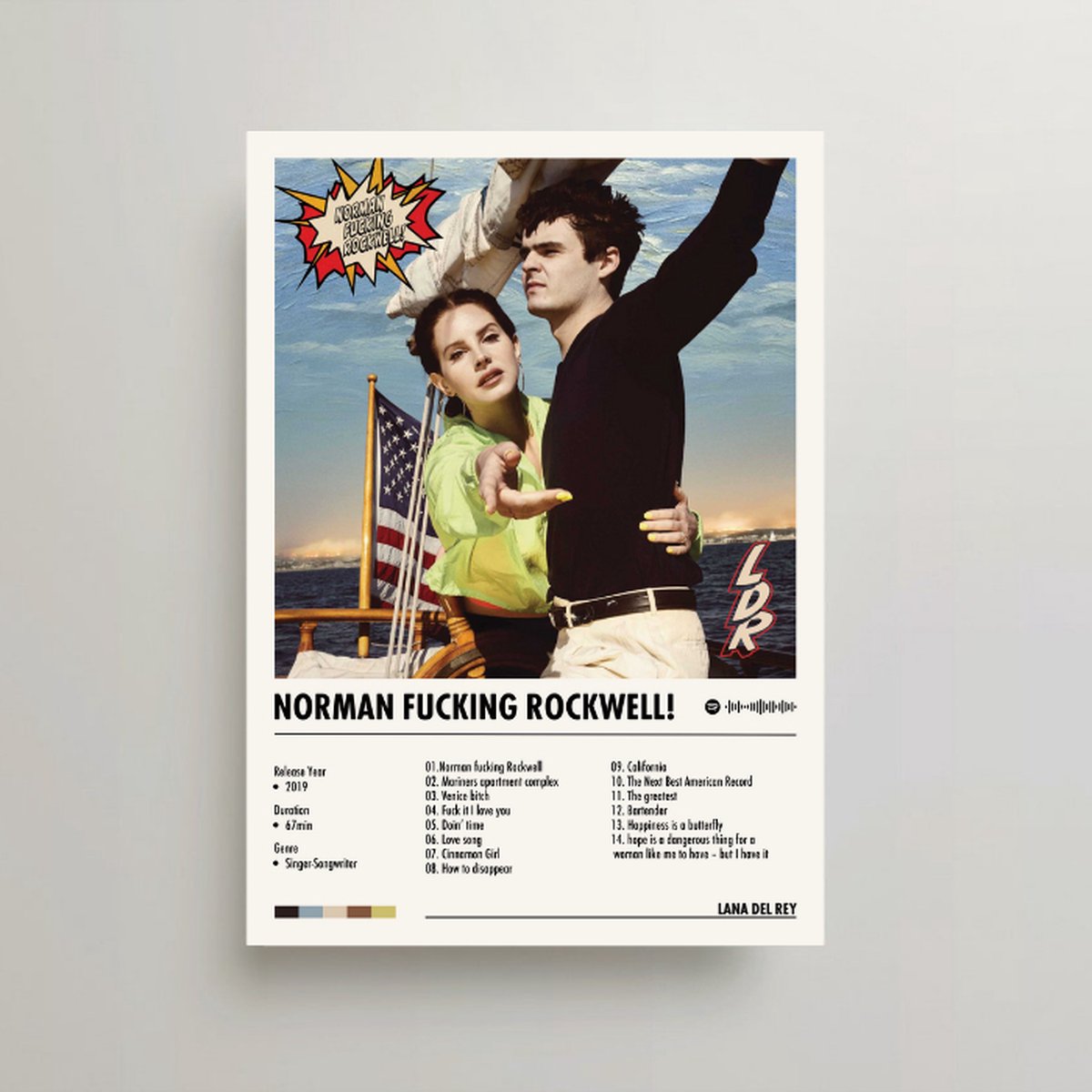 Lana Del Rey Poster - Norman Fucking Rockwell! Album Cover Poster ...
