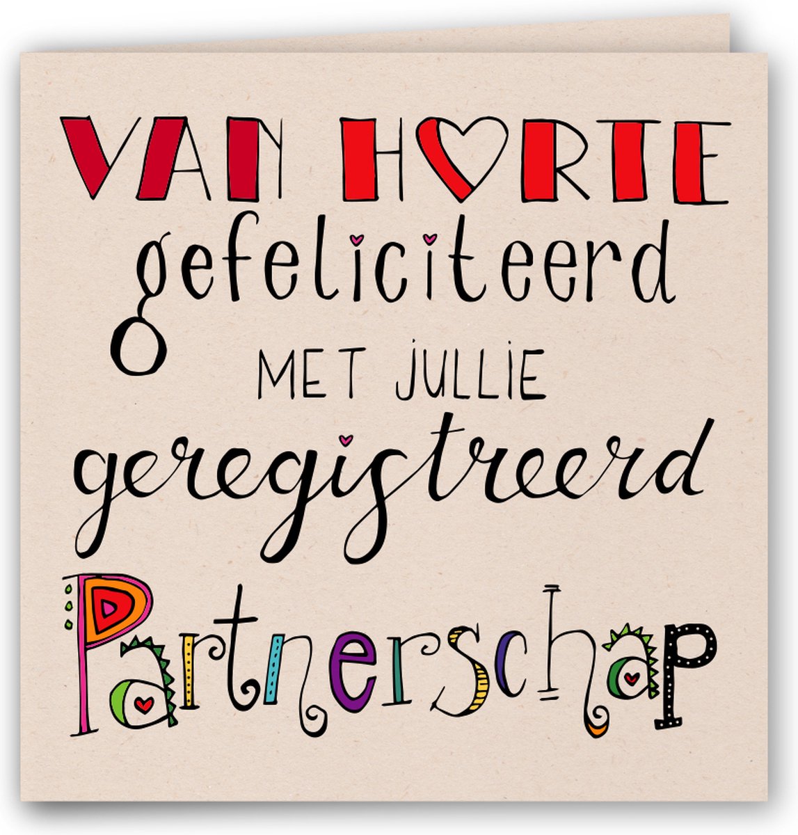 Geregistreerd Partnerschap - Landbouwafvalpapier - Wenskaart ...