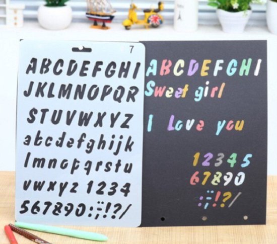 Lettersjablonen - Sjabloon met letters - Alfabet - ABC - Cijfers ...
