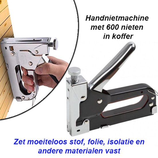Handnietmachine met 600 nieten in koffer | bol