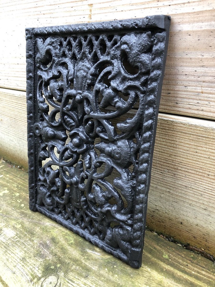 Luchtrooster, open haard rooster, gietijzer zwart. | bol.com