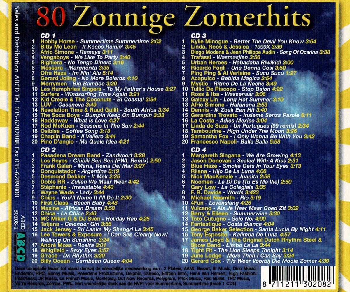 80 Zonnige Zomerhits, Diverse Artiesten | CD (album) | Muziek | bol.com