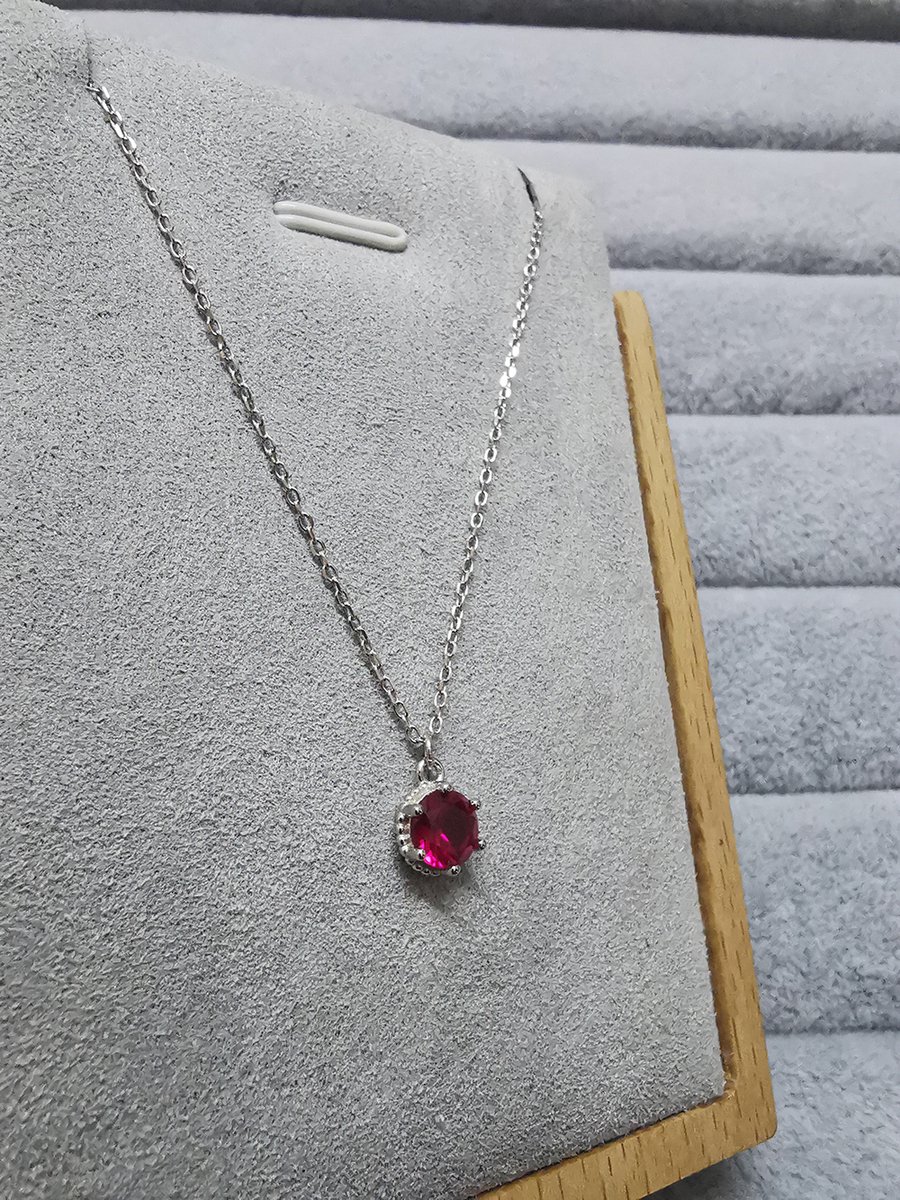 Fate Jewellery Ketting FJ4130 - Robijn - 925 zilver - 45cm - 5cm | bol.com