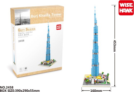 Mini Blocks - Wise Hawk - Burj Khalifa Tower - 1244 pcs | bol