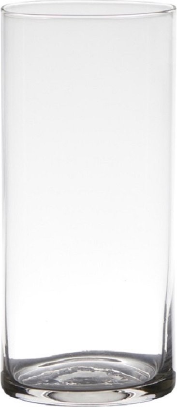 Transparante home-basics Cylinder vorm vaas/vazen van glas 19 x 9 cm ...