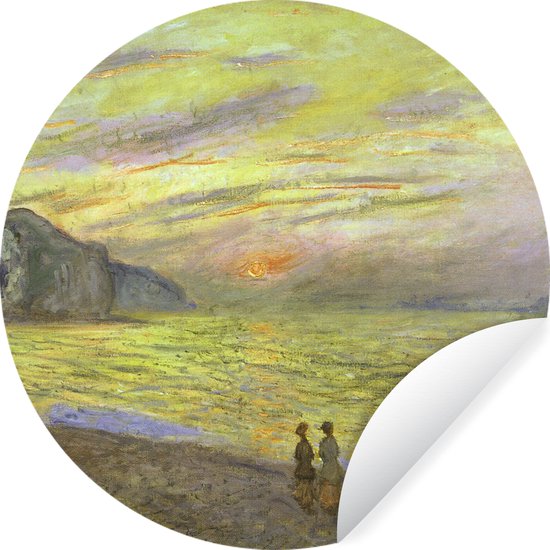 Behangcirkel - Sunset at Pourville - Schilderij van Claude Monet ...
