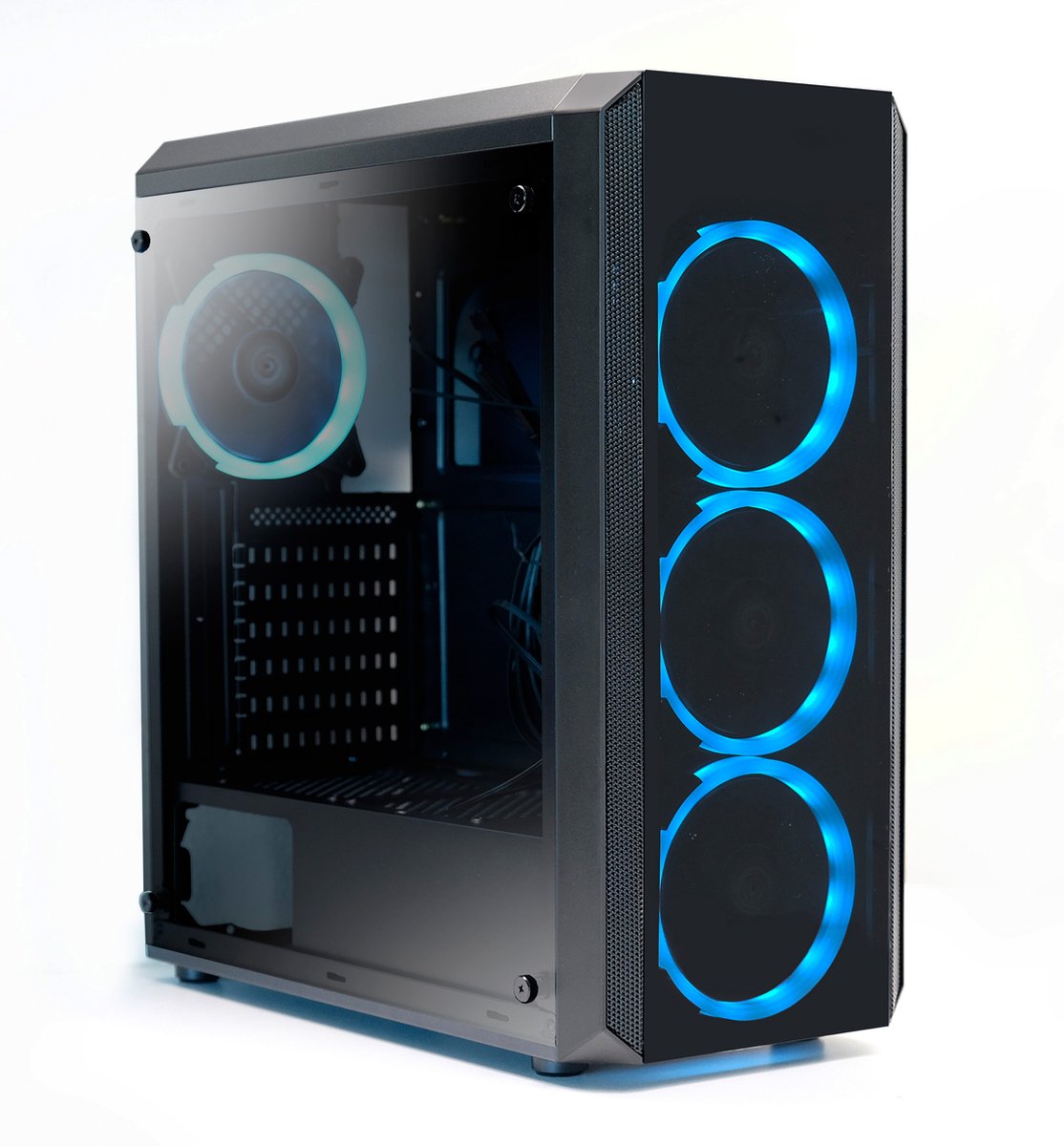 Gaming 703B PC Behuizing met 4x RGB ventilatoren - Tempered glass ...